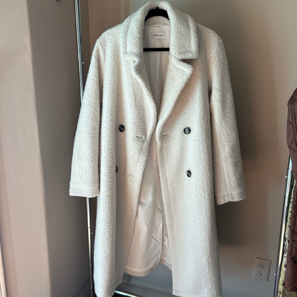 Bella Dahl Off White Boucle Sherpa Teddy Coat - Gem
